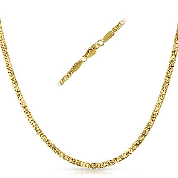 Small Round Link IP Gold Stainless Steel Chain Necklace 3MM – Bling Source