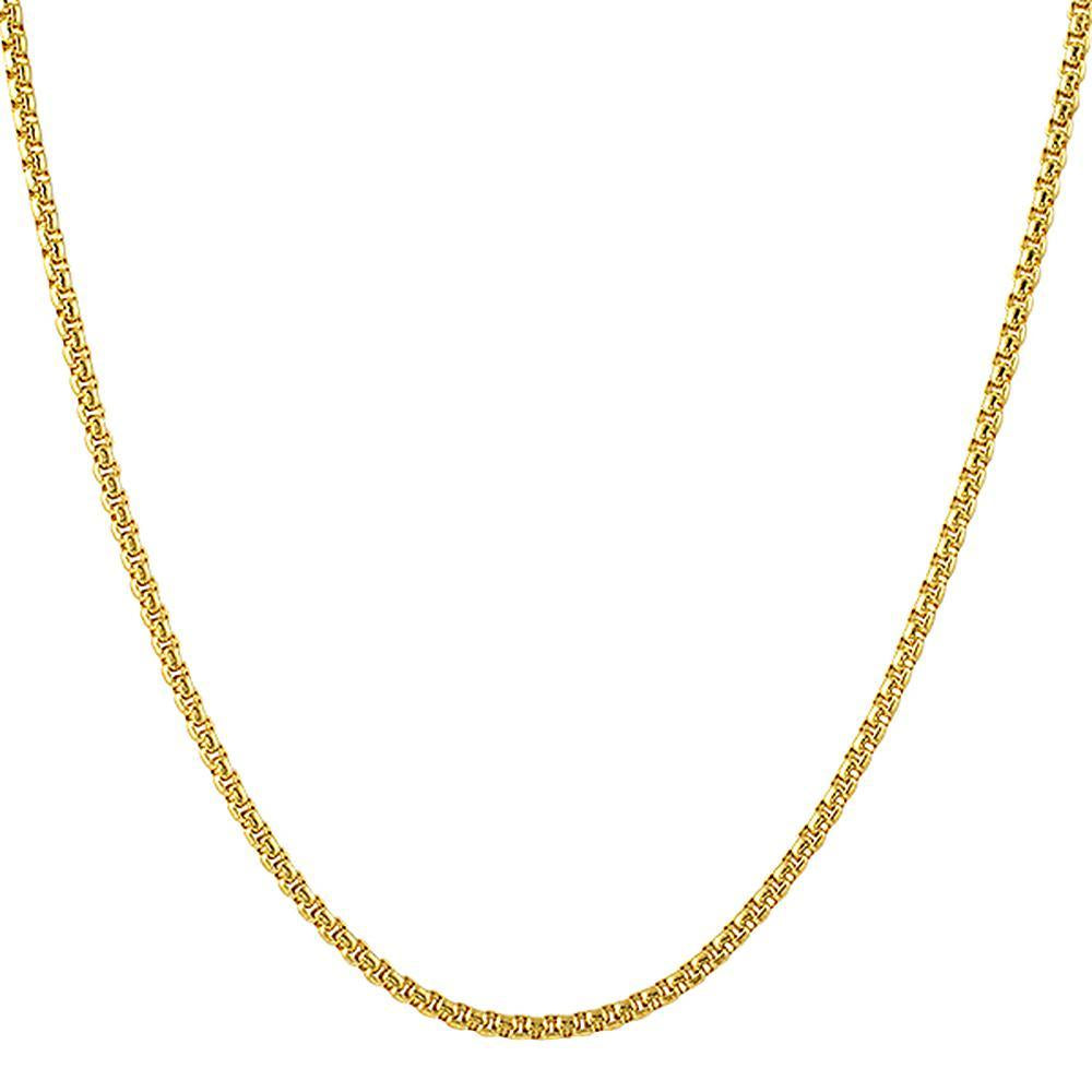 Rounded Box Gold Stainless Steel Mini Chain – Bling Source