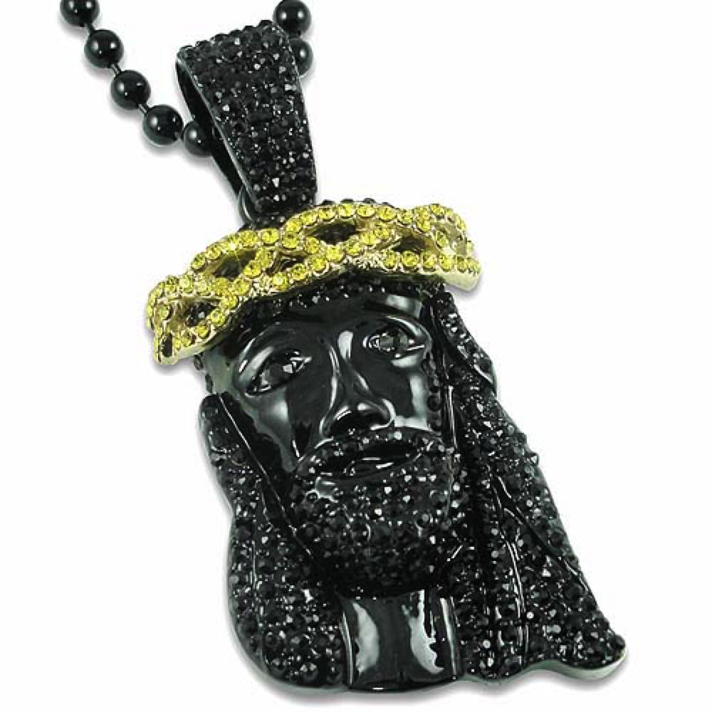 Black Jesus Piece Lemonade Crown and Chain – Bling Source