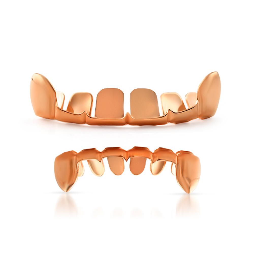 Grillz Set Rose Gold Outline Teeth – Bling Source