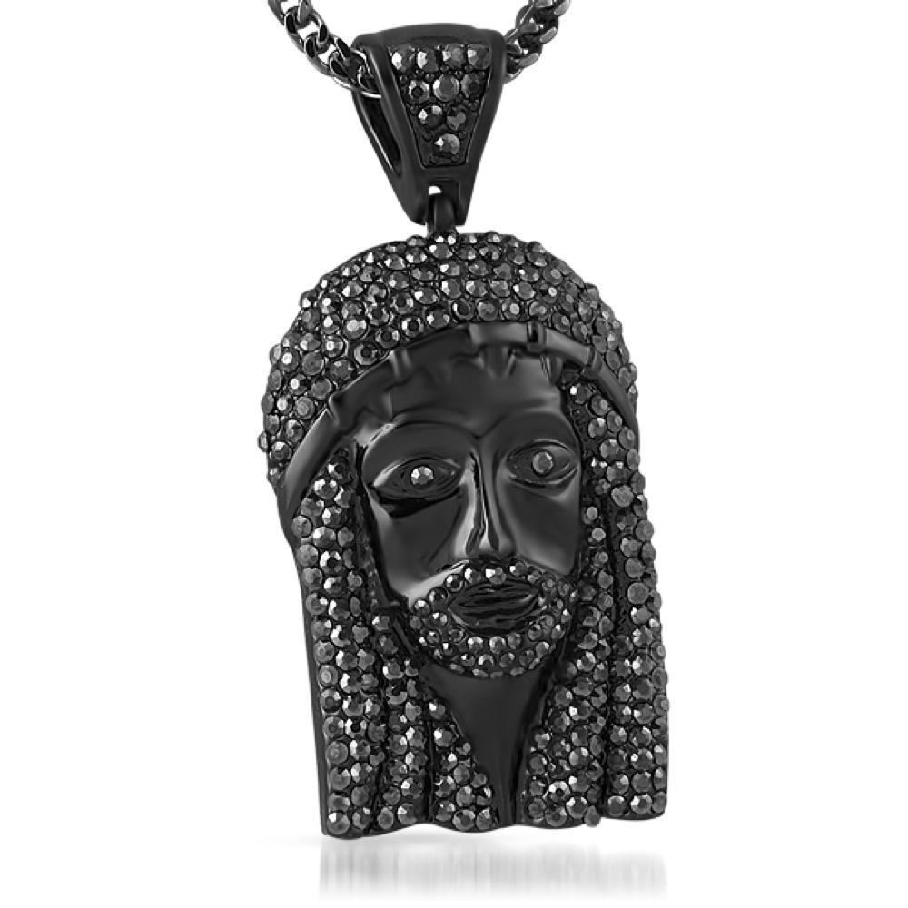 Totally Blinged Out Black Jesus Piece – Bling Source